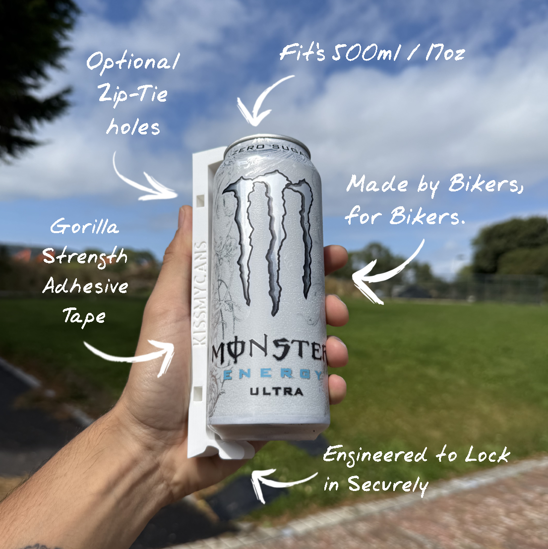 Monster Energy 500ml Can Holder for Motorcycles | KissMyCans